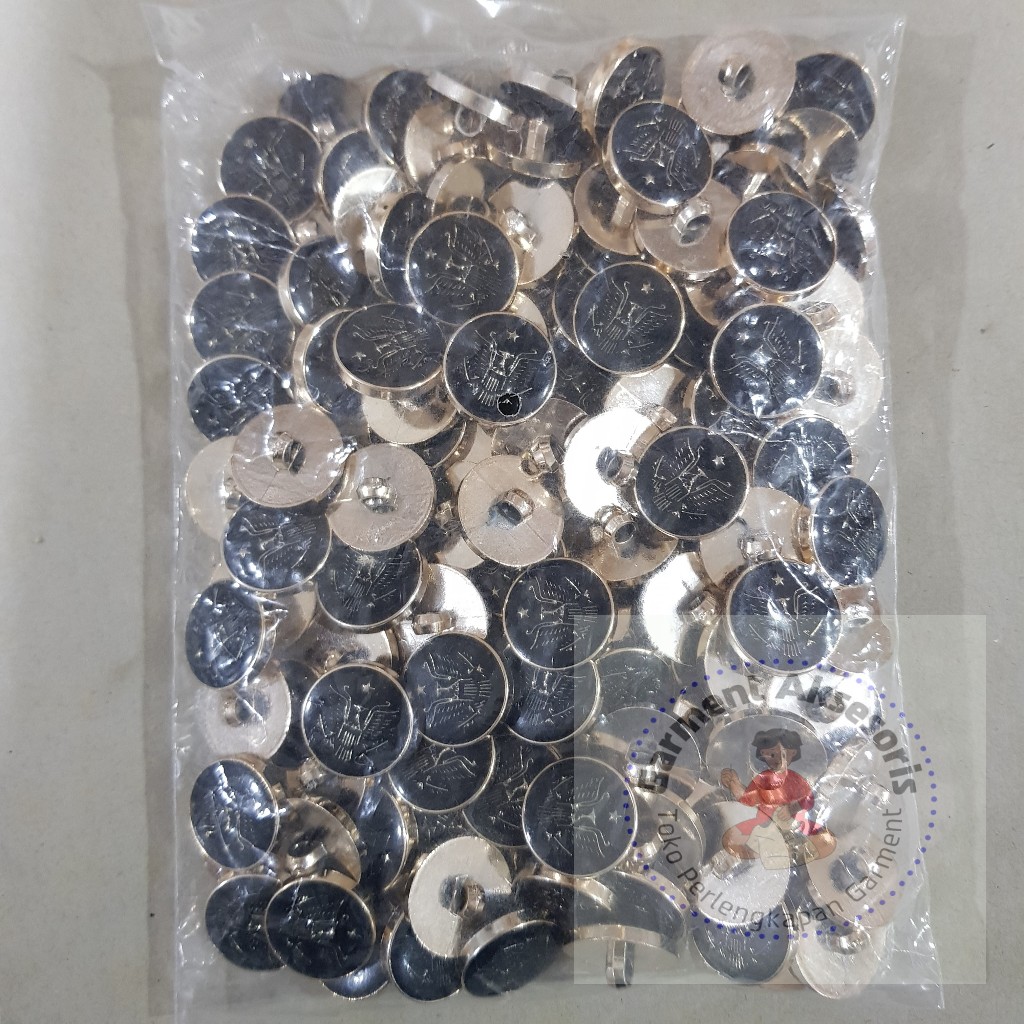 Jual Kancing Jas Motif Elang Ukuran 24L 32L Isi 144pcs Emas / Kancing ...