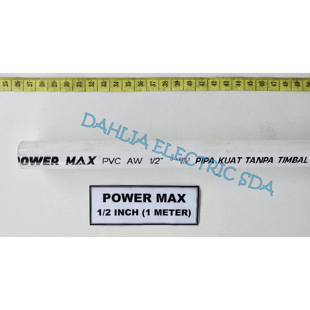 Jual PIPA PVC 1/2 AW POWER MAX PUTIH 1 METER | Shopee Indonesia