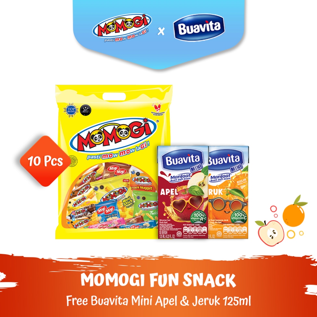 Jual Momogi Fun Snack (FREE Buavita Mini Jambu & Apel 125ml) | Shopee ...