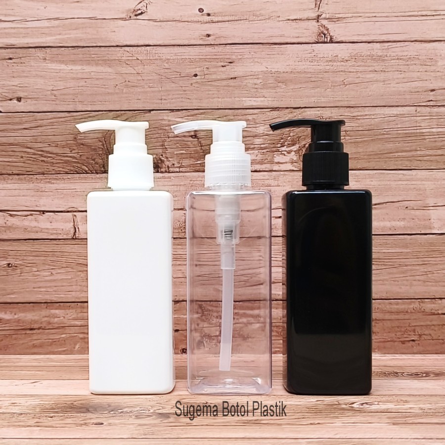 Jual Botol Pump 250 Ml Kotak Hitam Tutup Pump Lotion / Botol Pump 250ml Bening | Shopee Indonesia
