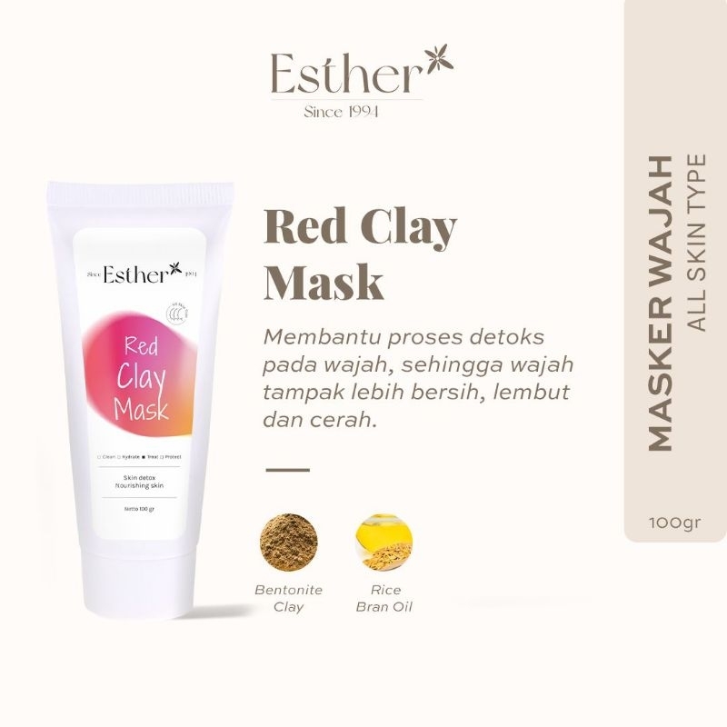 Jual Esther Red Clay Mask 100gr - Masker Wajah, Masker Wajah Kulit ...