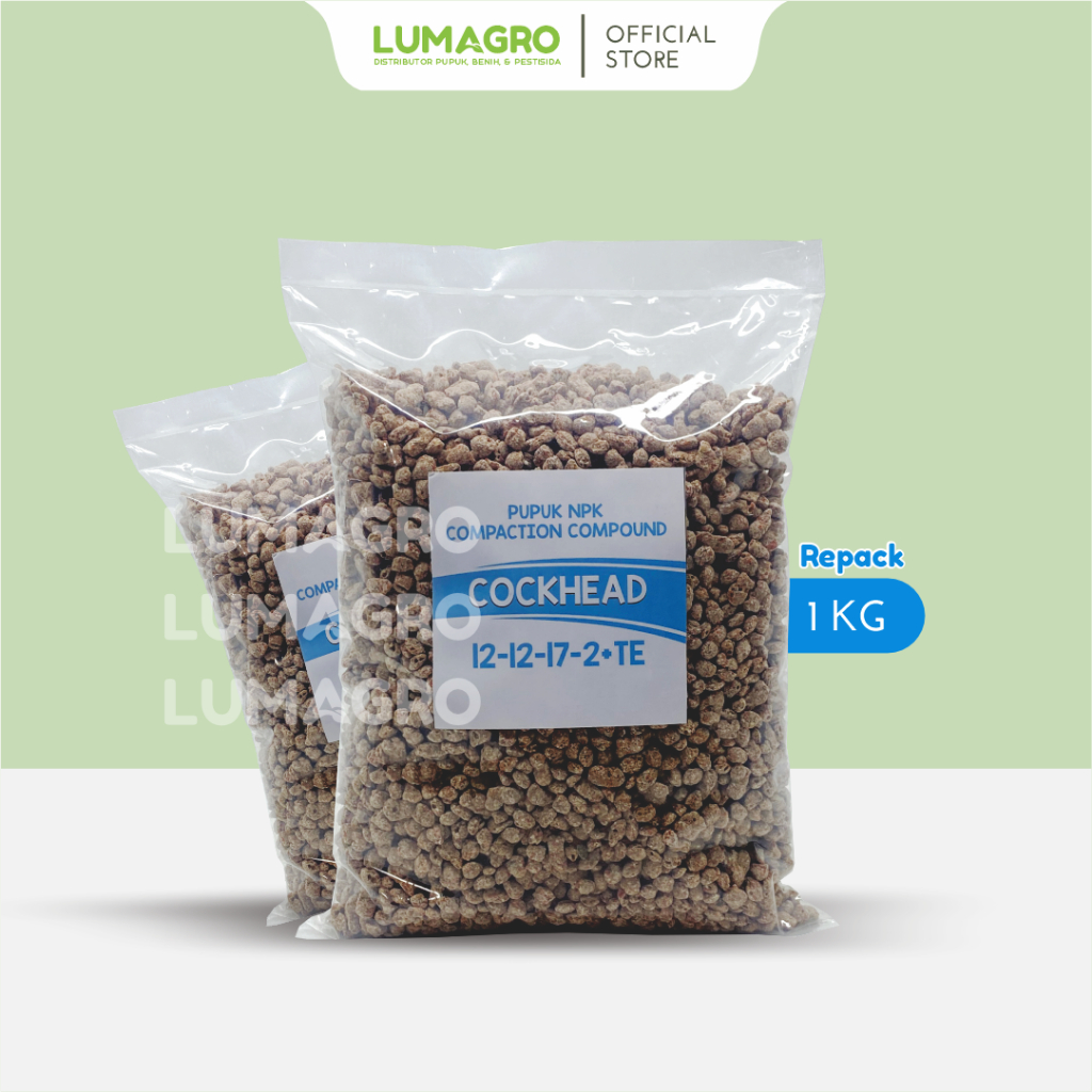 Jual Pupuk NPK Cockhead Biru 1kg Repack 12-12-17-2+TE DGW Nutrisi ...