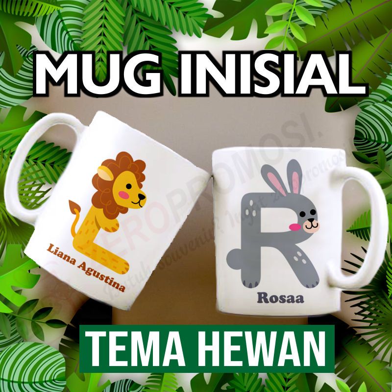 Jual Mug Inisial Nama Tema Hewan - kado Anak Mug Huruf Lucu | Shopee ...