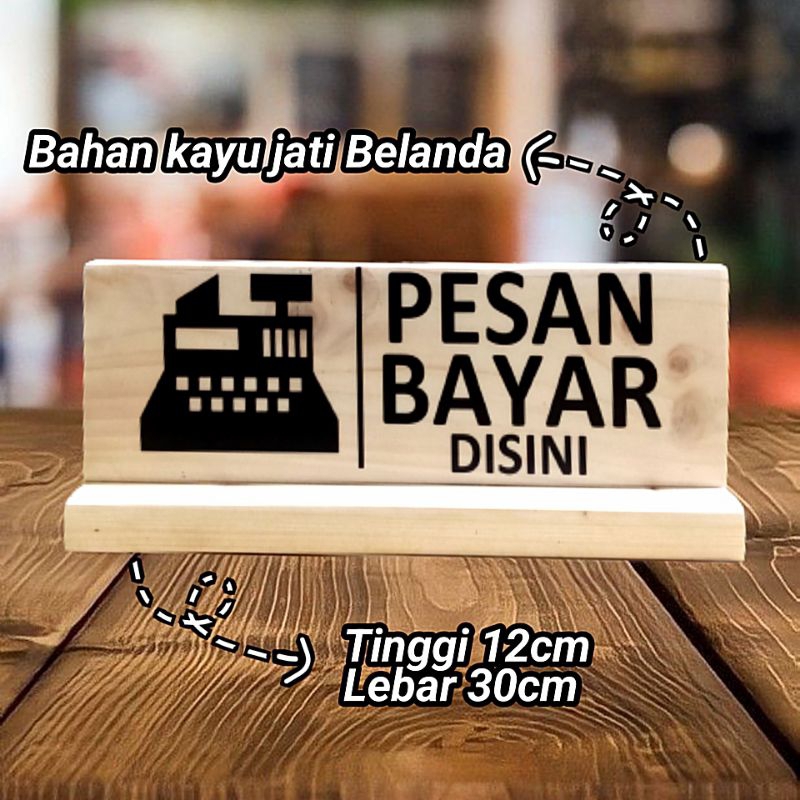 Jual PAPAN TANDA MEJA "PESAN & BAYAR DISINI" SIGN BOARD 30X12CM ...