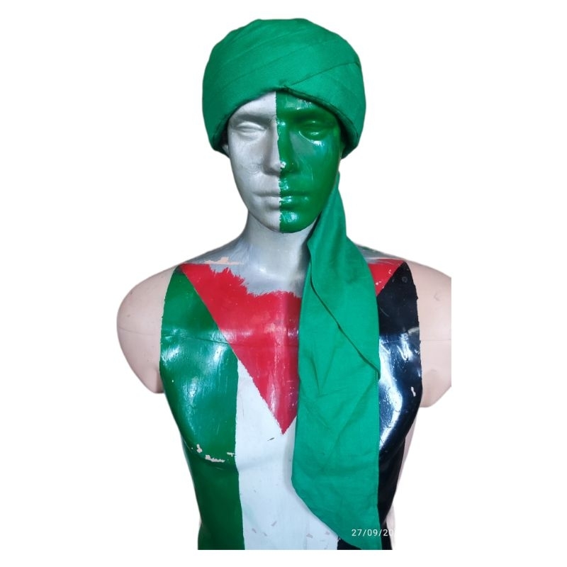Jual imamah Sorban FULL KAIN praktis peci habib permanen warna hijau ...