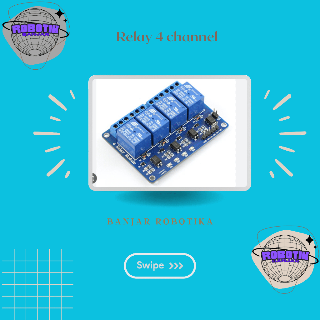 Jual Modul Relay 4 Channel LOW trigger untuk Arduino | Banjar Robotika | Shopee Indonesia