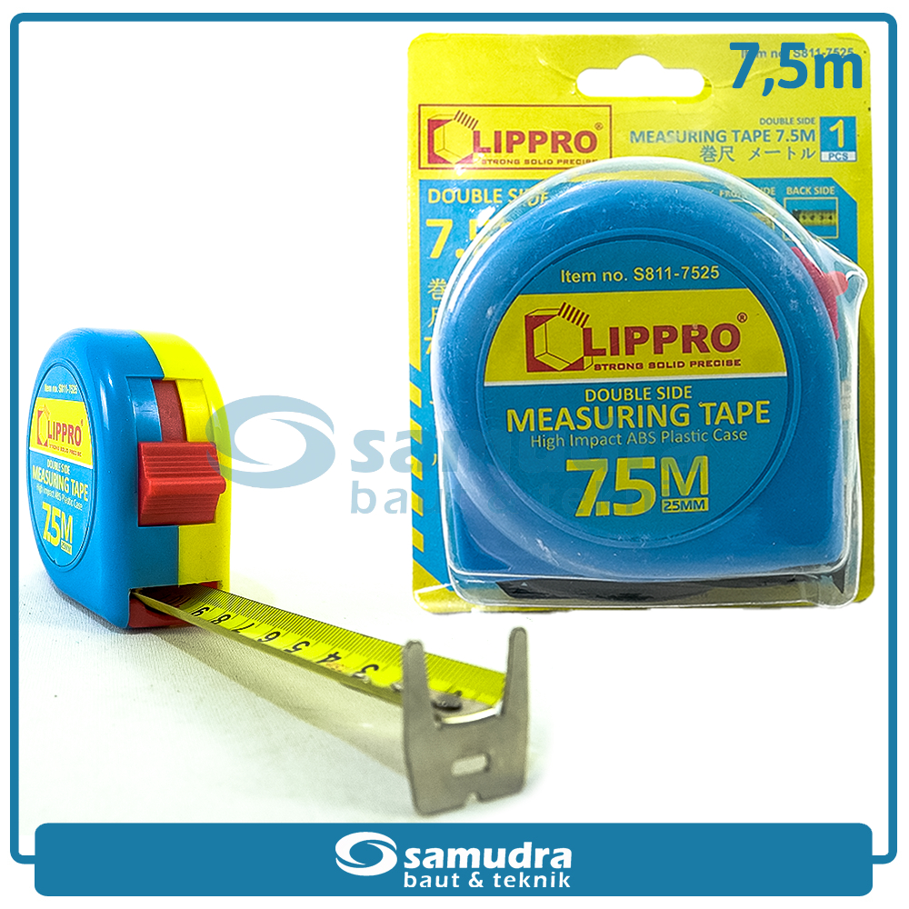 Jual Meteran 7.5 meter ABS Plastik Case LIPPRO Alat Ukur Measuring Tape ...