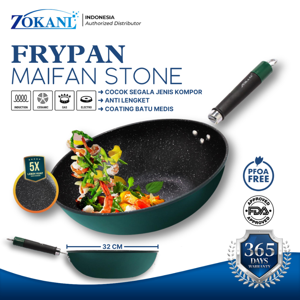 Jual Hongzhuo Wajan Granit Hitam Wajan Teflon Penggorengan Batu Medis ...
