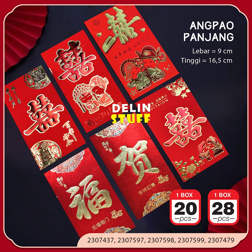 Jual Angpao Panjang Pernikahan Angpao Panjang Hok Anpau Fu isi 20 pcs ...