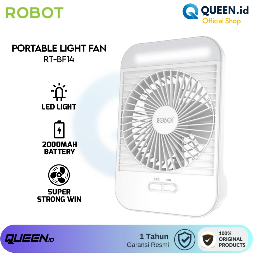 Jual Vivan ROBOT RT-BF14 2000mAh Kipas Angin Portable Mini LED ...