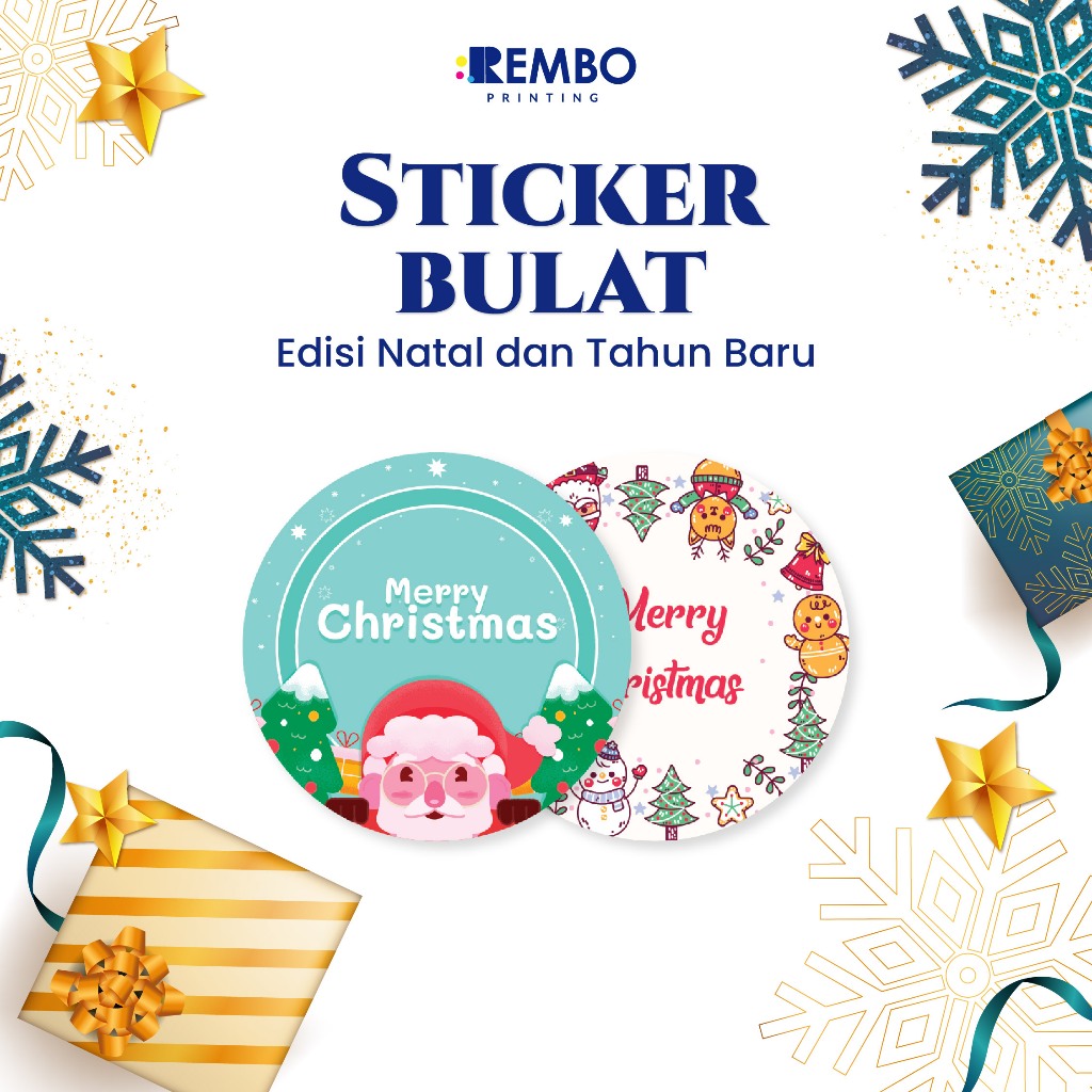 Jual Sticker Bulat Spesial Natal Tahun Baru Hampers/Stiker Segel Box ...