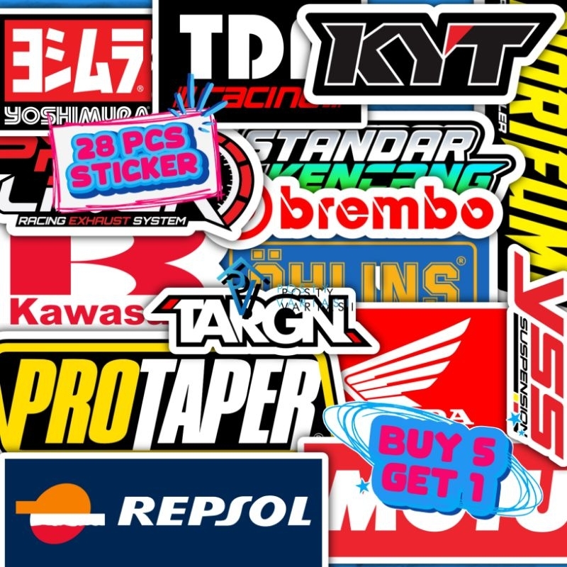 Jual Stiker Pack Racing Motor Isi 25 PCS Keren Vario Nmax Xmax Beat Mio ...