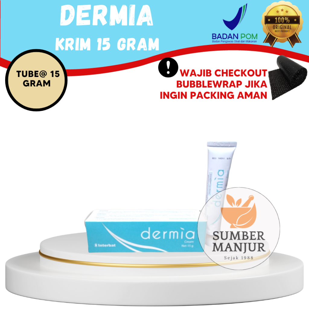 Jual DERMIA KRIM 15 GRAM / MELEMBABKAN KULIT KERING | Shopee Indonesia