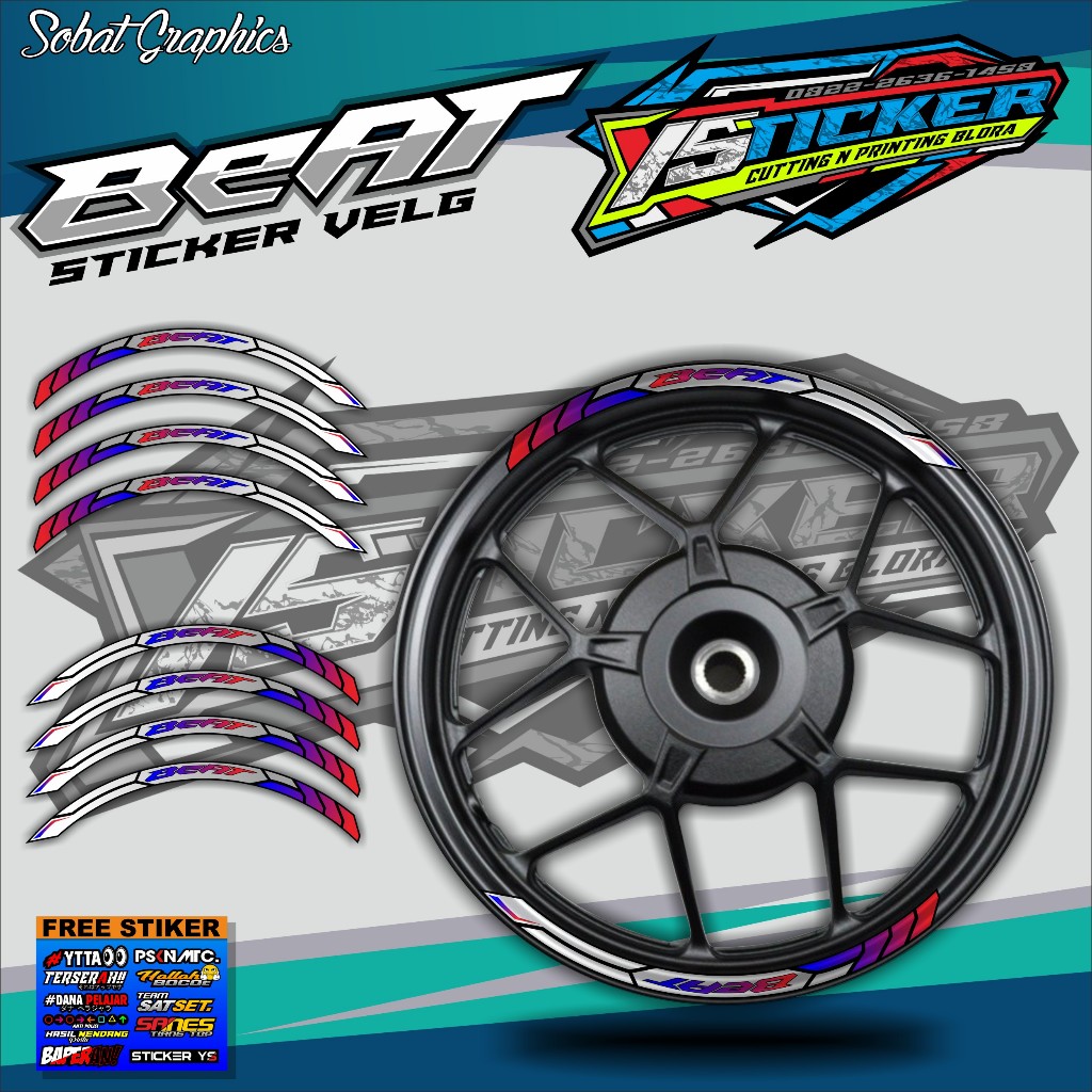 Jual Stiker Velg BEAT / variasi list velg, vinyl uv transparan, Varisai ...