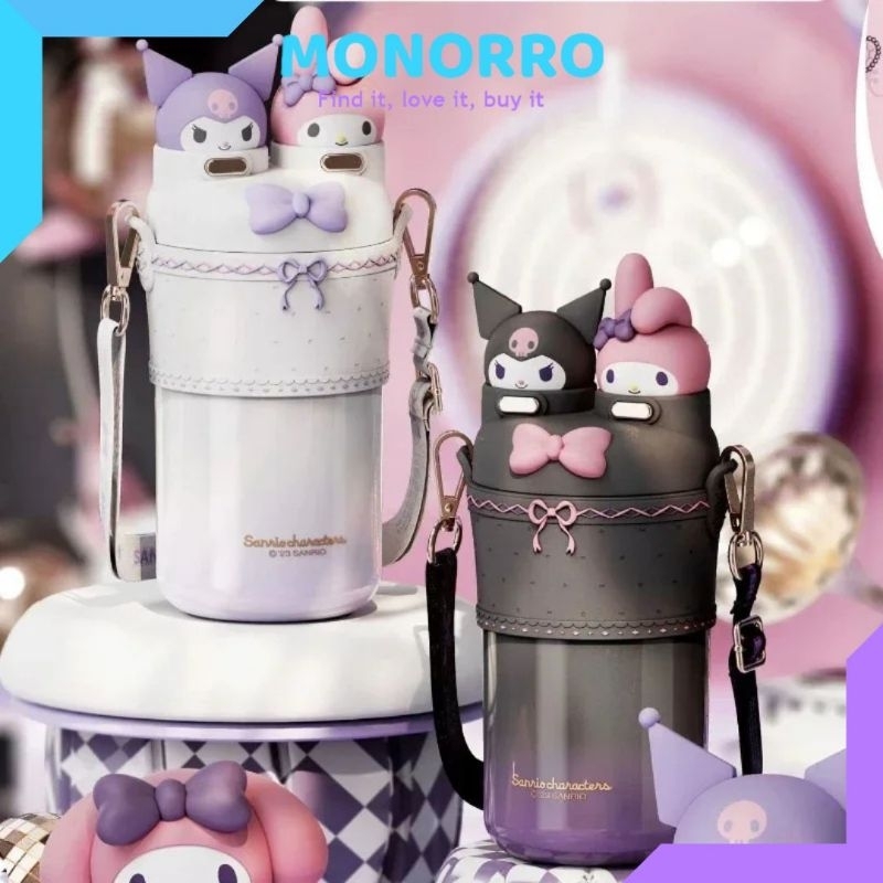 Jual Botol Minum Sanrio Botol Minum Stainless Kuromi Melody 2in1 ...