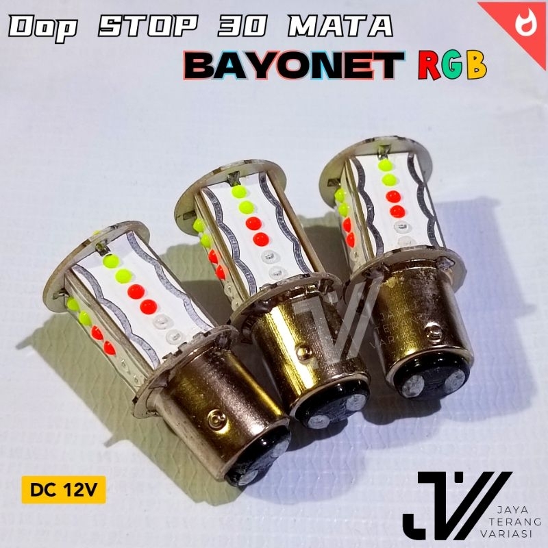 Jual LAMPU STOP 30 MATA BAYONET RUNNING DAN FLASH KEDIP RGB 12 VOLT ...