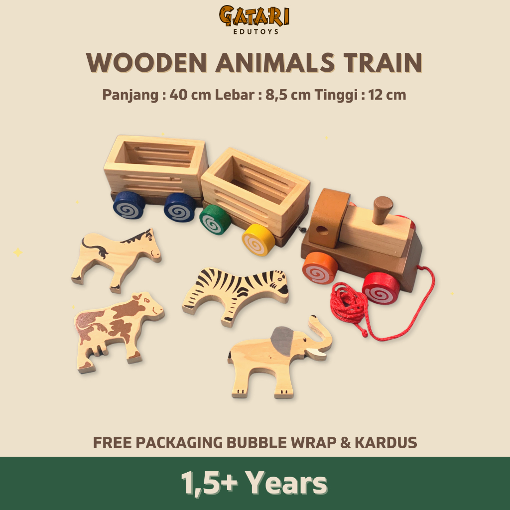 Jual Wooden Animal Train / Mainan Edukatif Anak | Shopee Indonesia