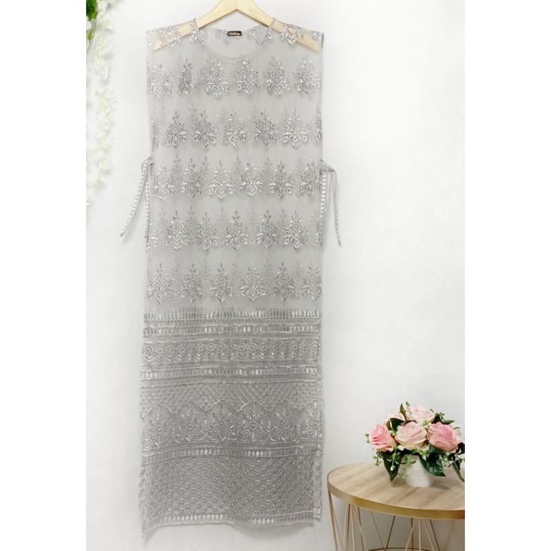 Jual Outer Rompi Tile / Brokat Premium Outer Long Vest Etnik | Shopee ...