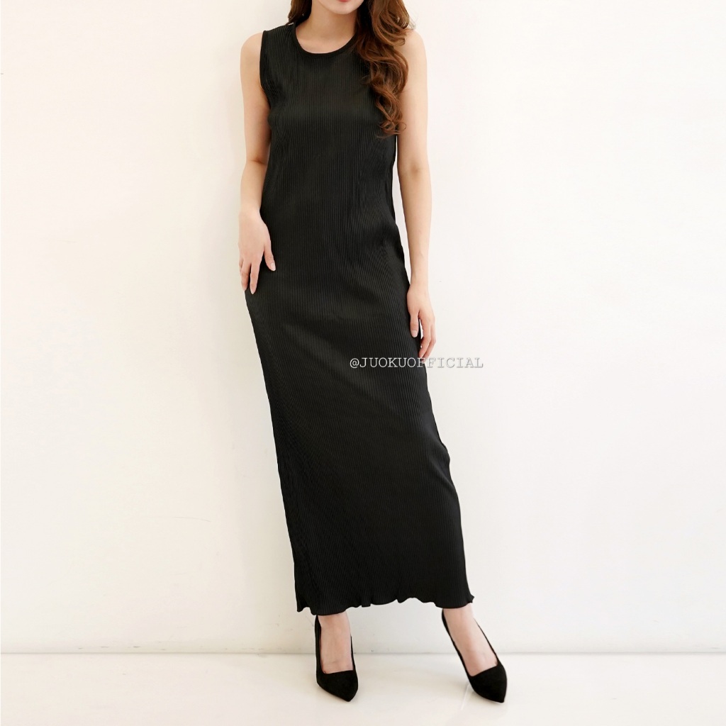 Jual Inner Dress Span Wavy Plisket Lidi / Dress Wavy / Dress Span ...