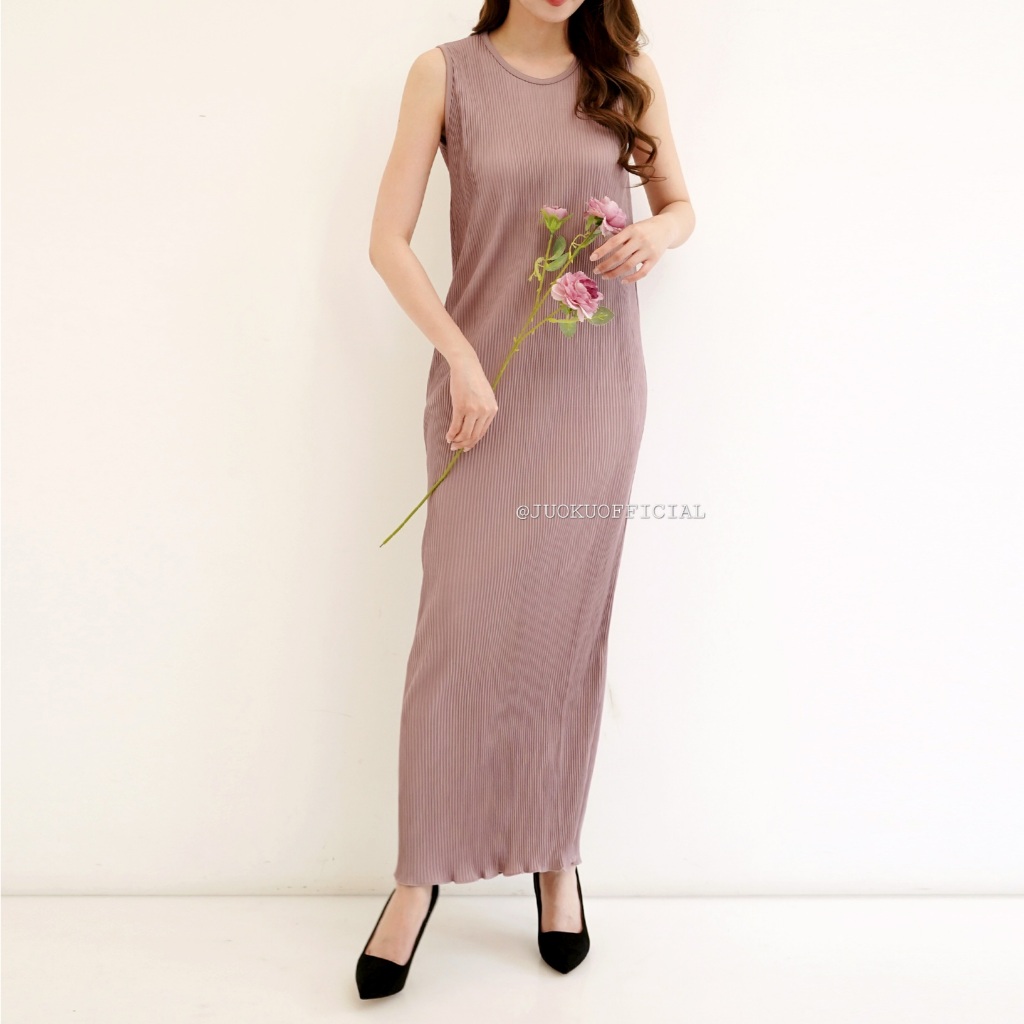 Jual Inner Dress Span Wavy Plisket Lidi / Dress Wavy / Dress Span ...