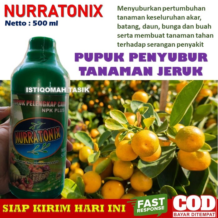 Jual Pupuk Penyubur Tanaman Jeruk NURRATONIX 500ML Pupuk Pelengkap Cair NPK Plus Anti Jamur ...
