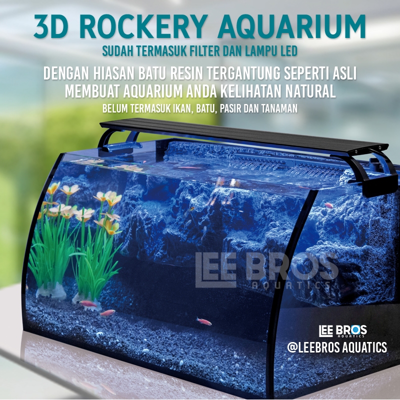 Jual Aquarium Lengkap Filter Dan Lampu LED dan Hiasan / Akuarium ...