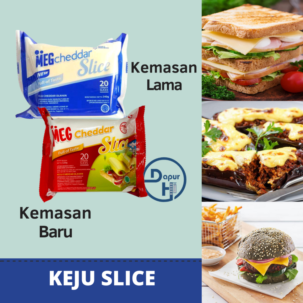Jual MEG CHEESE Keju Cheddar Slice 20 Lembar Halal │ Chedar-- | Shopee ...