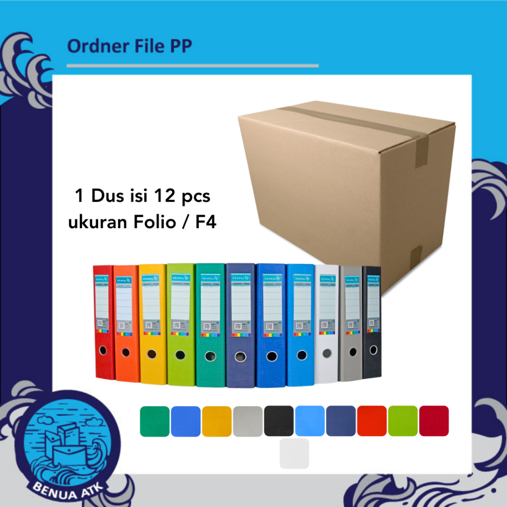 Jual Penpal - Ordner File / Lever Arch File PP ukuran Folio (isi 12 pcs ...