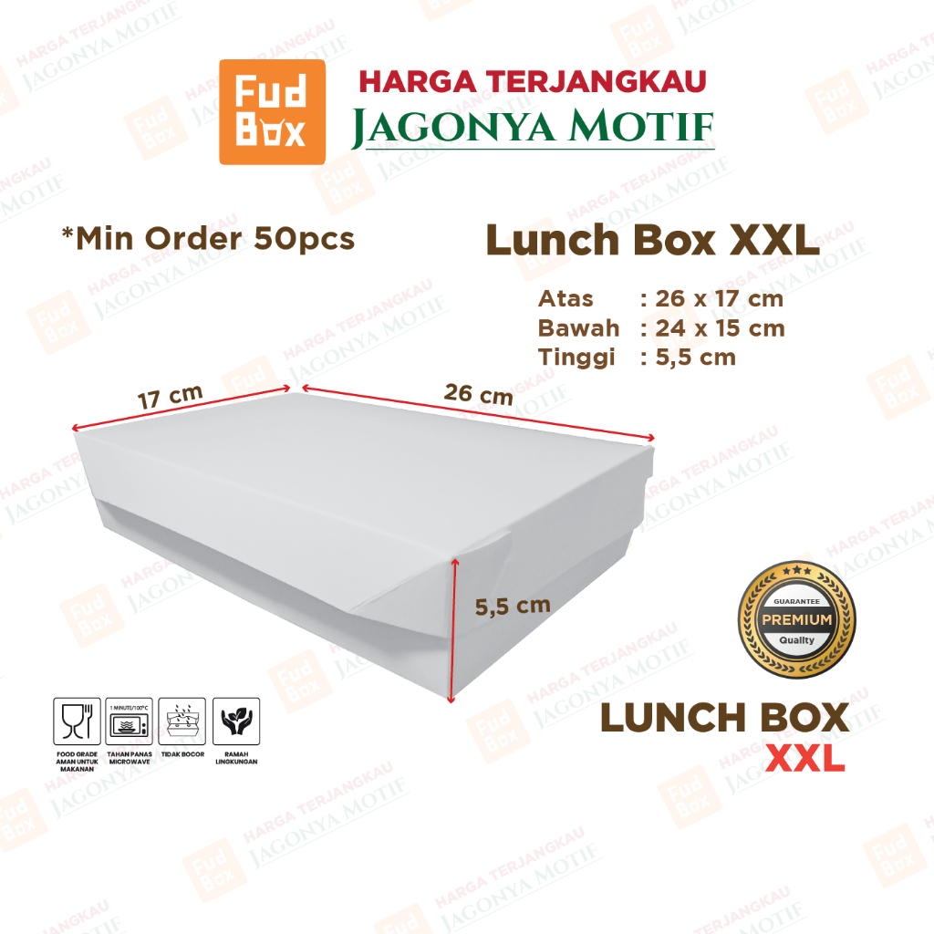 Jual Paper Lunch Box XXL Lunch Box Extra Besar Dus Makanan XXL ...