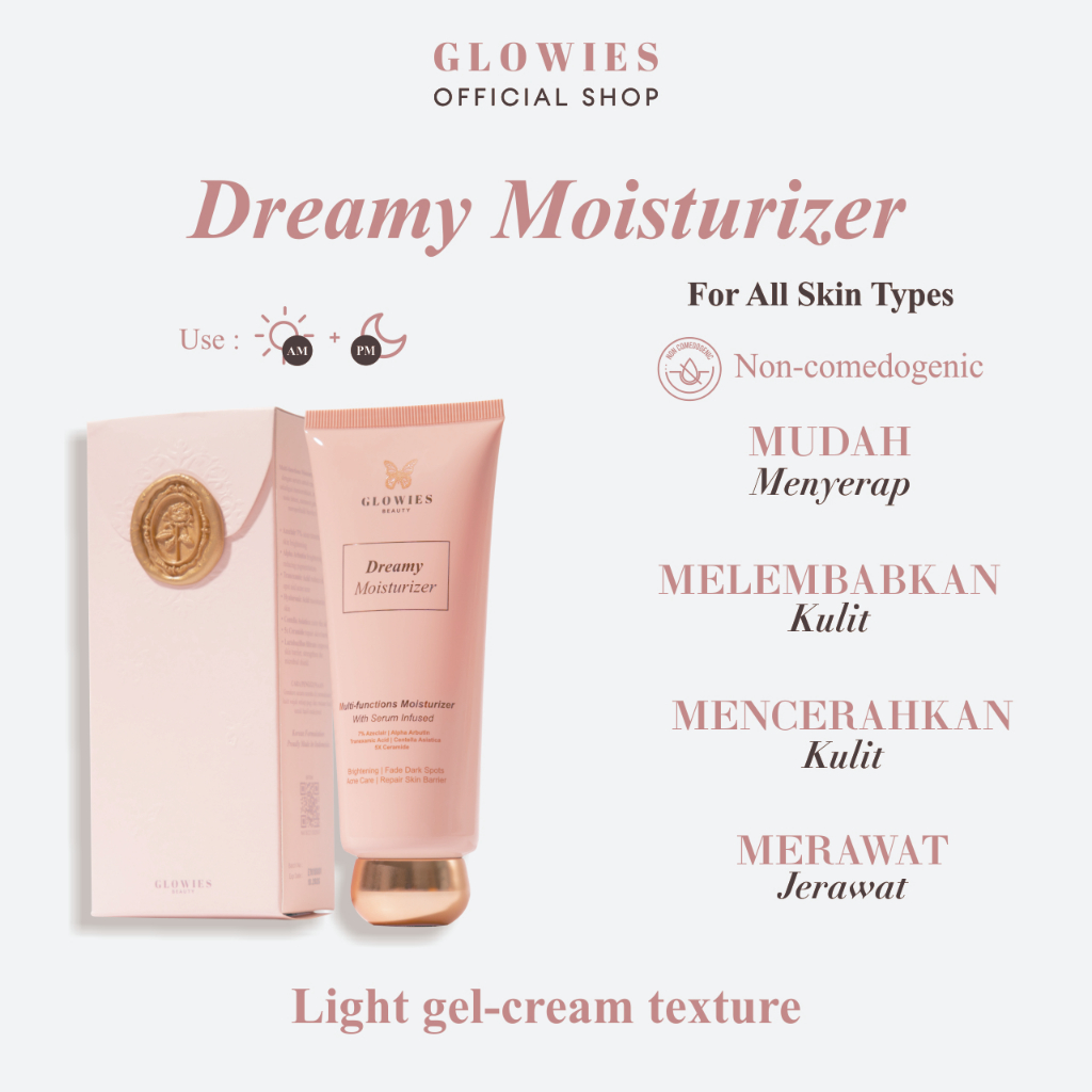 Jual GLOWIES BEAUTY Dreamy Moisturizer | Pelembab Wajah | Skin Barrier ...