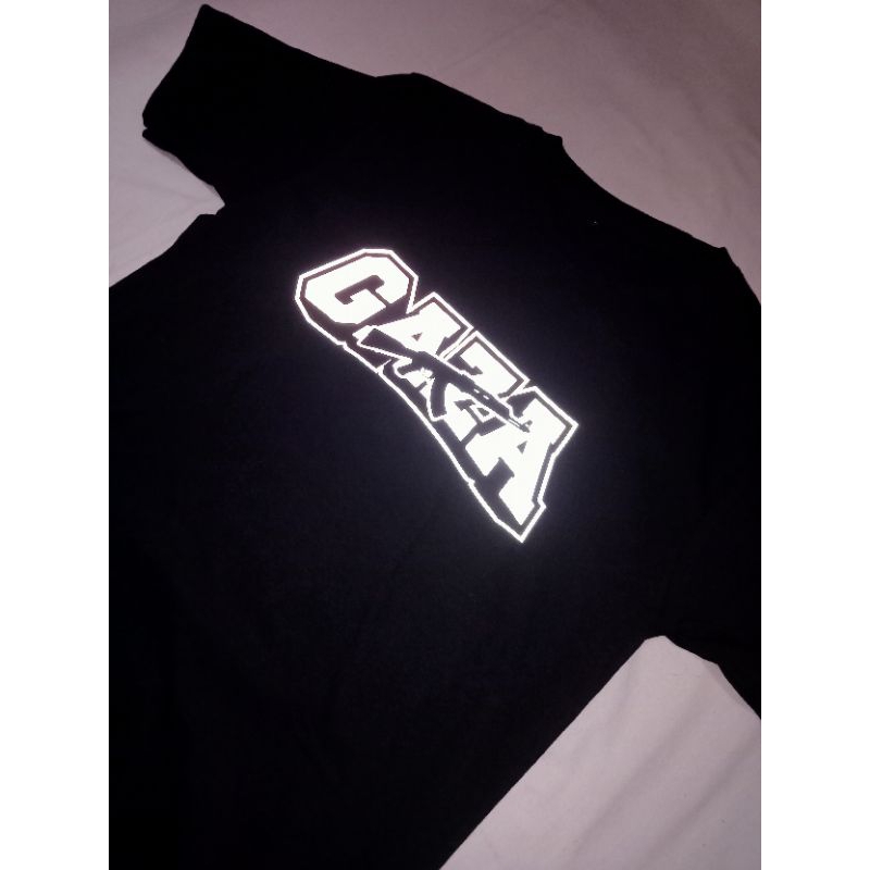 Jual T-SHIRT GAZA ZMN 14 MENYALA PUTIH | Shopee Indonesia