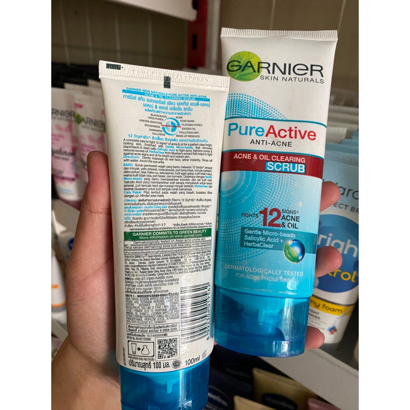 Jual Facial wash Garnier Pure Active Multi Action Scrub 100 ML | Shopee ...