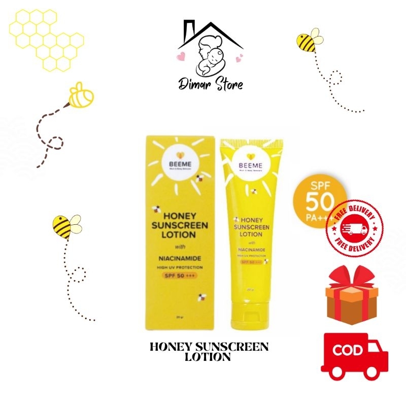Jual BEEME Honey Sunscreen Lotion with Niacinamide (SPF 50) (Free Gift ...