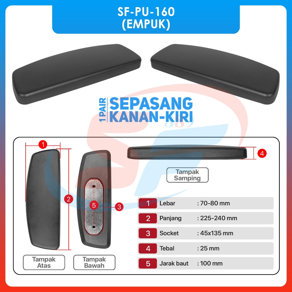 Jual Bantalan Sandaran Tangan Kursi Kantor Kursi Gaming PP PAD dan PU ...