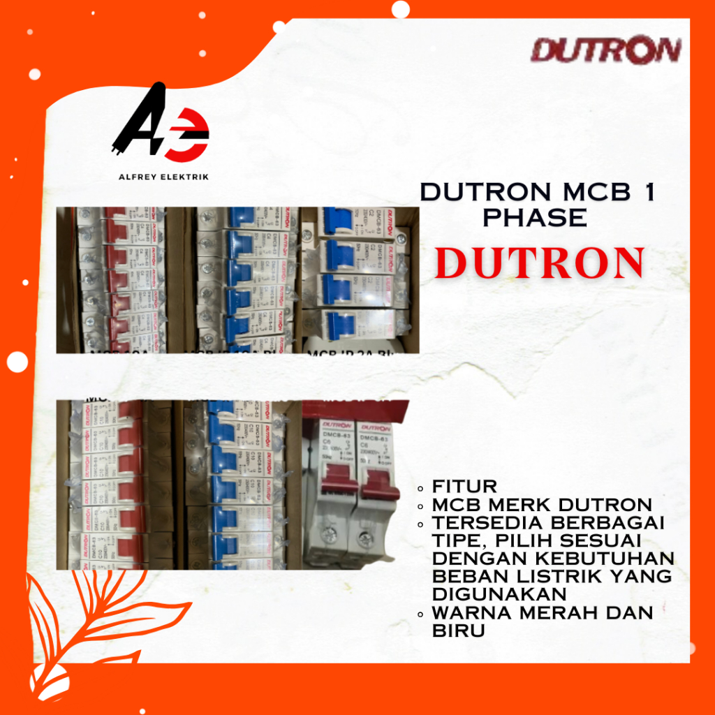 Jual Dutron MCB 1 Phase Warna Merah Biru | Shopee Indonesia