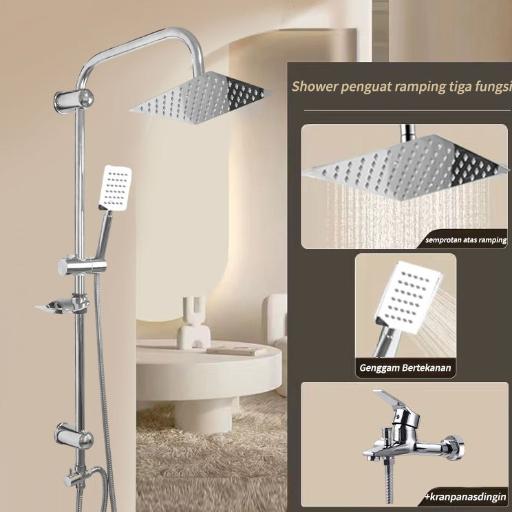 Jual Wall Mounted Shower Set Paket Lengkap Shower Kotak Bahan ABS ...
