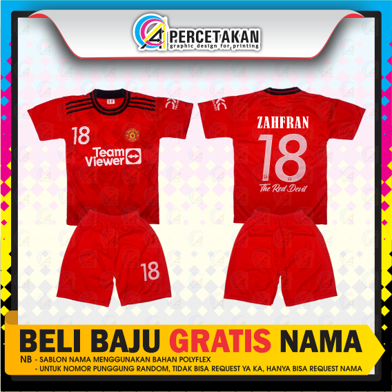 Jual Jersey Bola MU Manchester United Terbaru Setelan Gratis Sablon ...