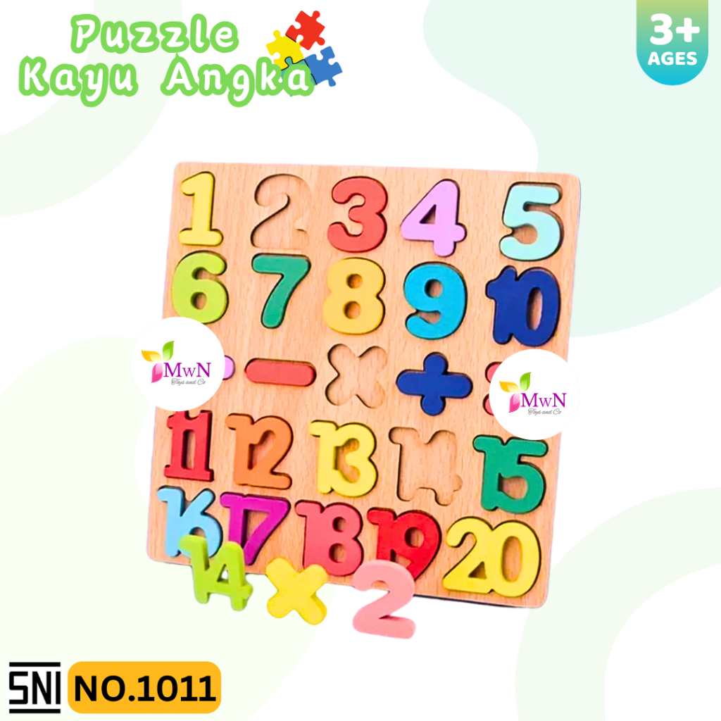 Jual MWN Mainan Puzzle Papan Kayu Angka Warna No.1011 | Shopee Indonesia