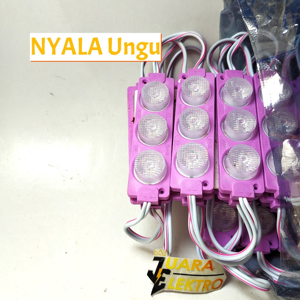 Jual LED MODULE 12V 3 LED Jumbo Nyala Putih, Merah, Kuning, Hijau, Biru ...