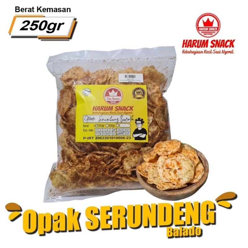 Jual OPAK SRUNDENG 250Gram [Harum Snack Official] RASA BALADO DAN ...