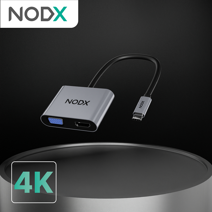 Jual NODX Adapter/Converter USB-C to HDMI & VGA 2in1 | Shopee Indonesia