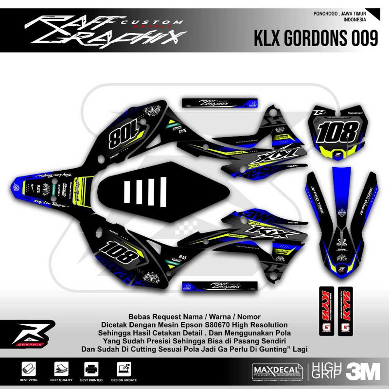 Jual decal klx gordon keren- decal sticker gordon -sticker sticker ...