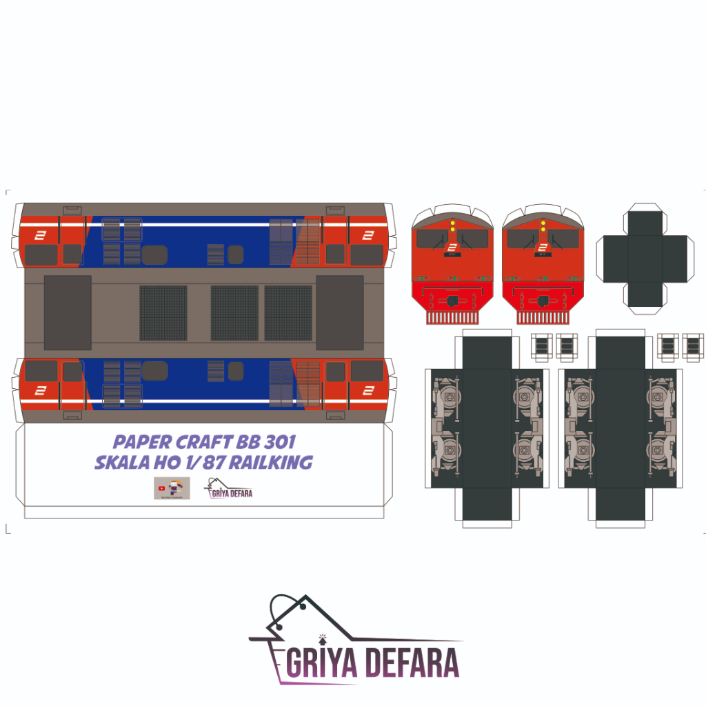 Jual GRIYADEFARA PAPERCRAFT LOKOMOTIF KERETA API BB 301 SKALA HO RAILKING | Shopee Indonesia