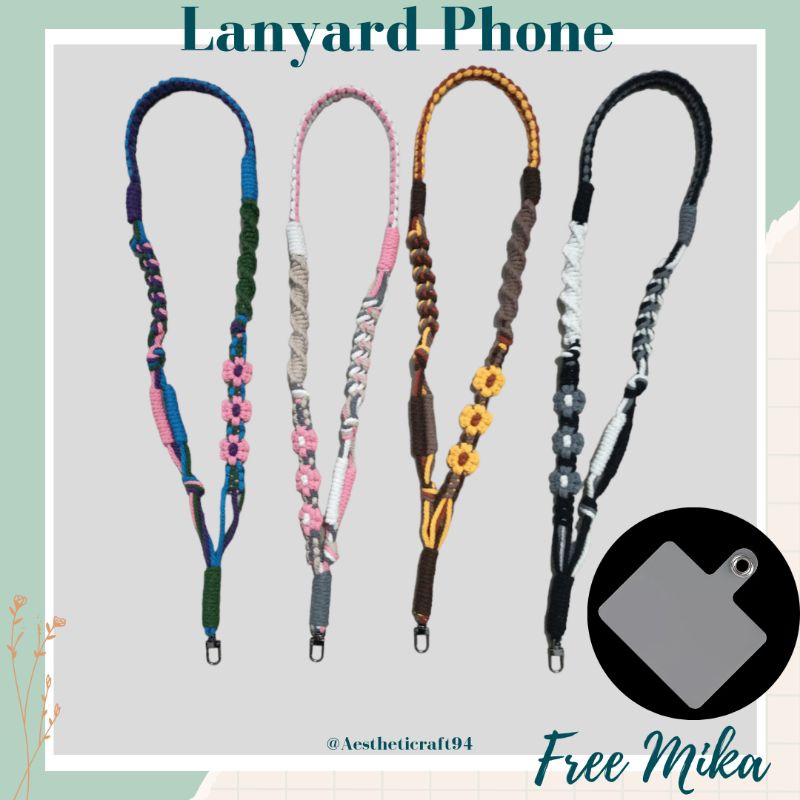 Jual Strap Lanyard HP Macrame / Tali Gantungan HP Lanyard dan Cross ...