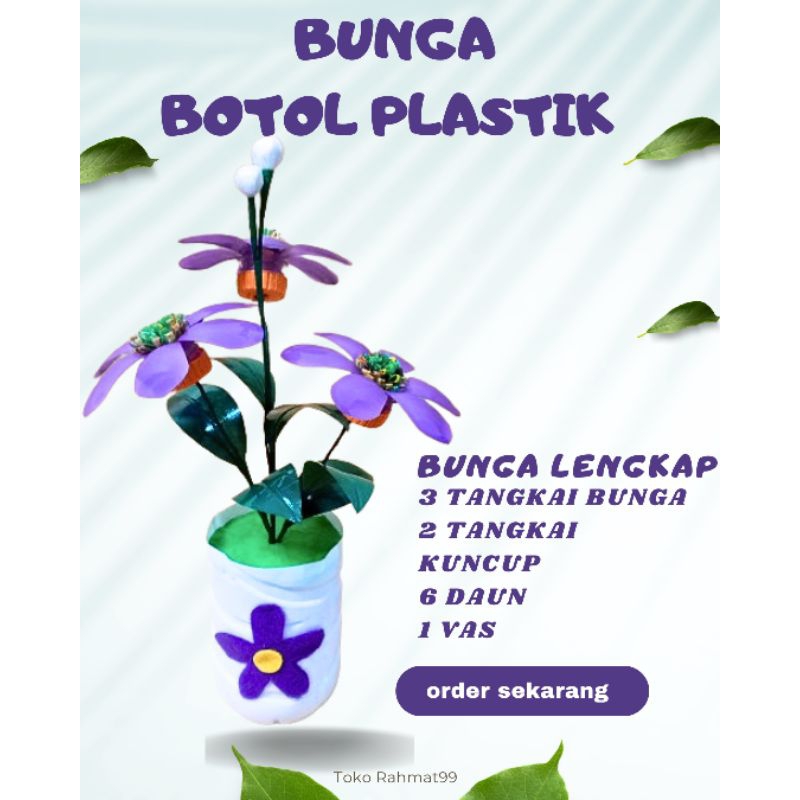 Jual Bunga Botol Plastik / Prakarya Daur Ulang Botol Bekas | Shopee ...