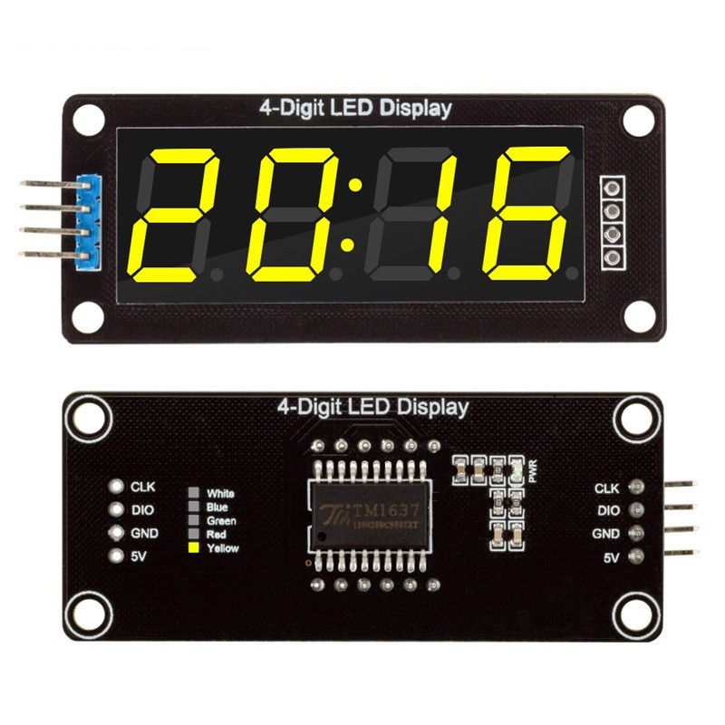 Jual 4 Digits Yellow Led 7 Segment Tube Display 4bits Tm1637 By 