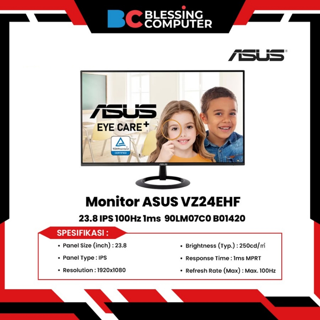 Jual Monitor ASUS VZ24EHF 23.8 IPS 100Hz 1ms 90LM07C0 B01420 | Shopee ...