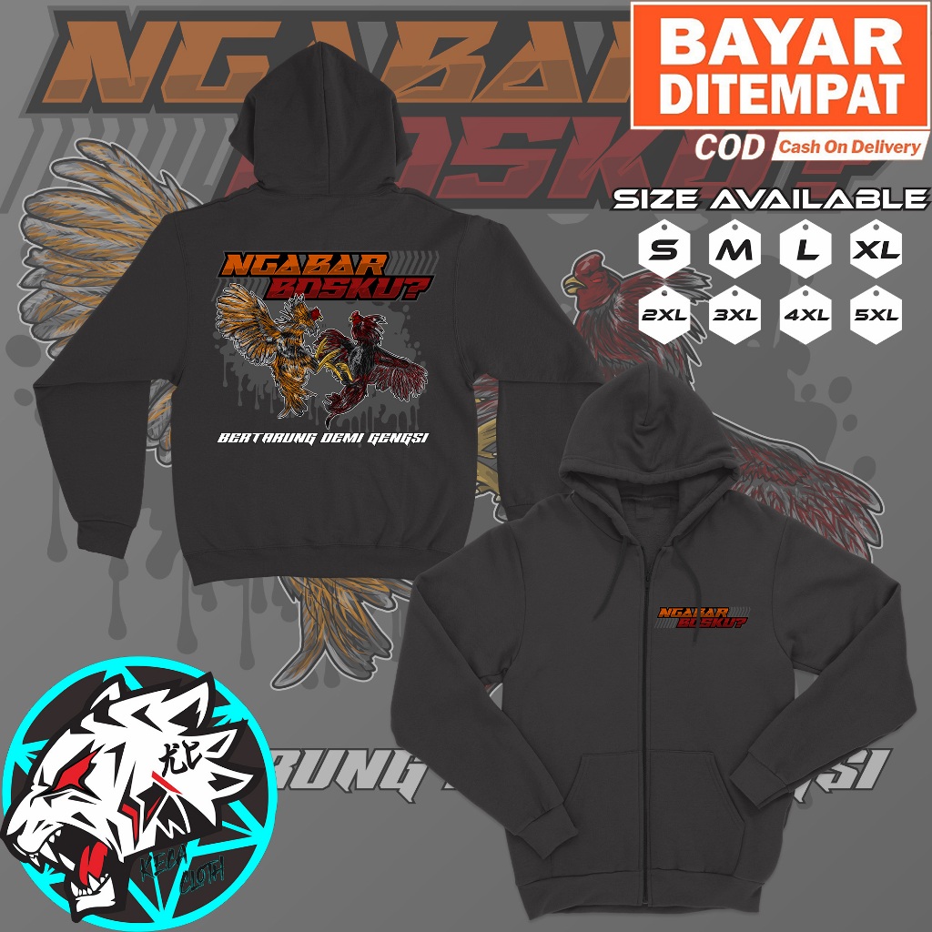 Jual Jaket Zipper Petarung Ayam Fighter Ngabar Bosku Bertarung Demi ...