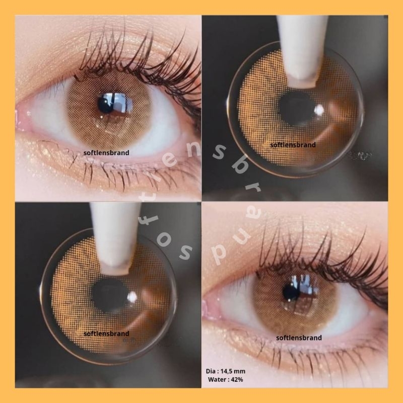 Jual ( COD ️ ) SOFTLENS BROWN NO RING 14,5 MM NORMAL SD -10,00 ...