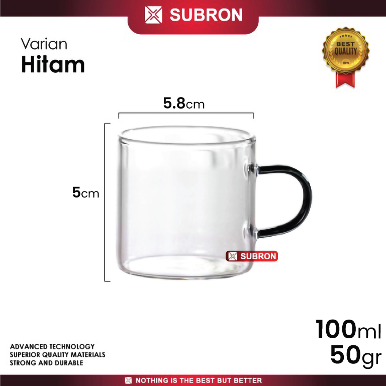 Jual SUBRON Borosilicate Mini Tea Cup 100ml Cangkir Gelas Teh Kecil ...